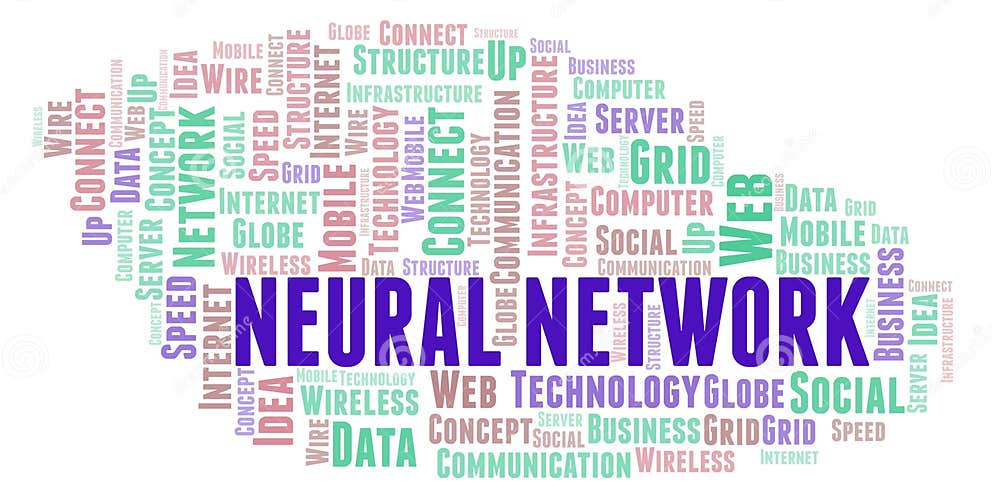 Neural Network word cloud. stock illustration. Illustration of concept ...
