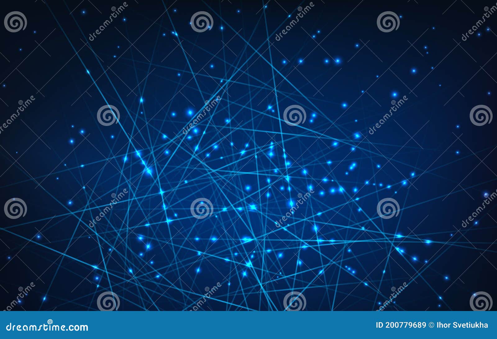 Neural Networks. AI. Artificial Intelligence and Deep Learning Concept. Lines and Nodes ...