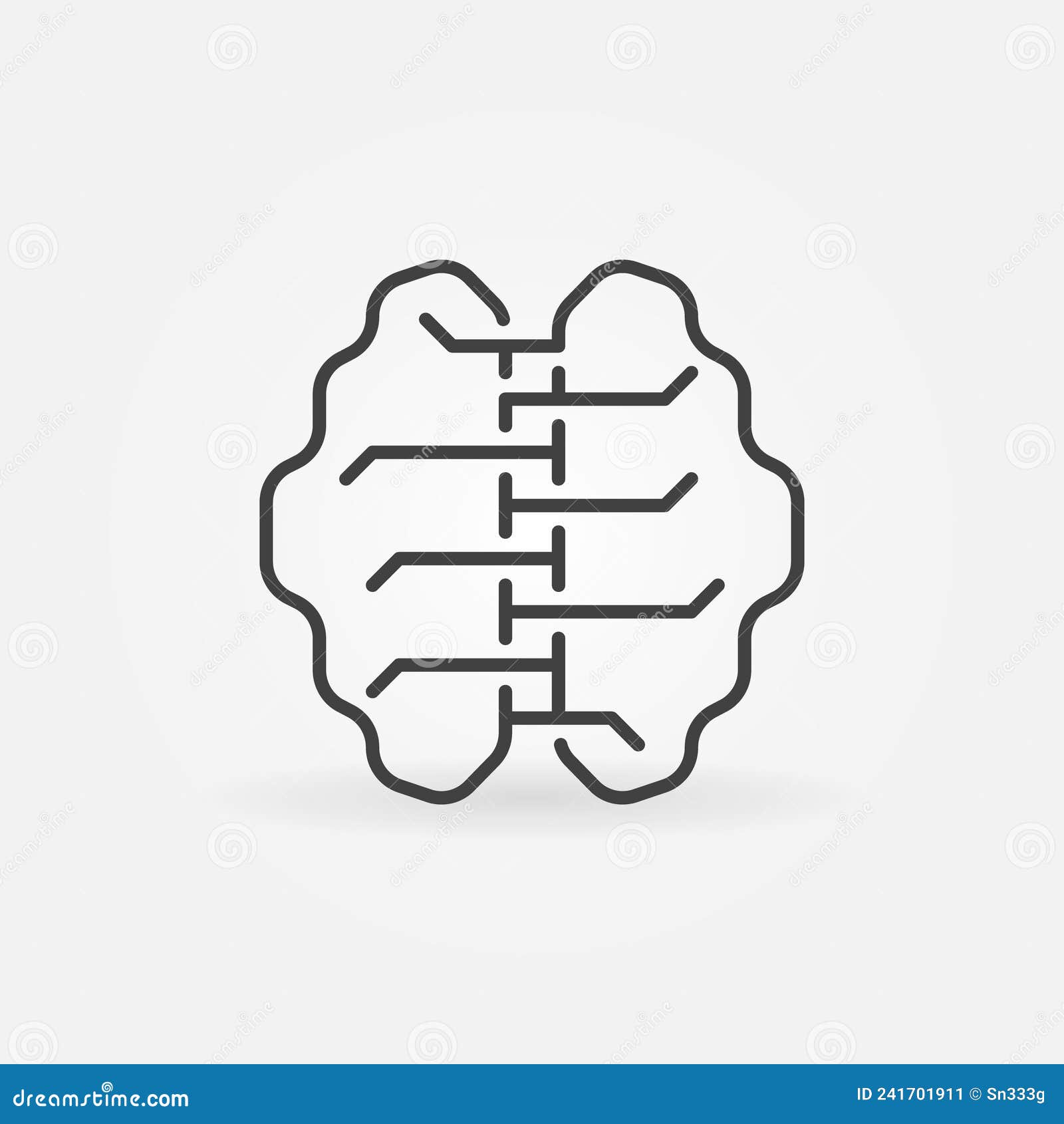 Neural Networks in Brain Vector Concept Outline Simple Icon Stock ...