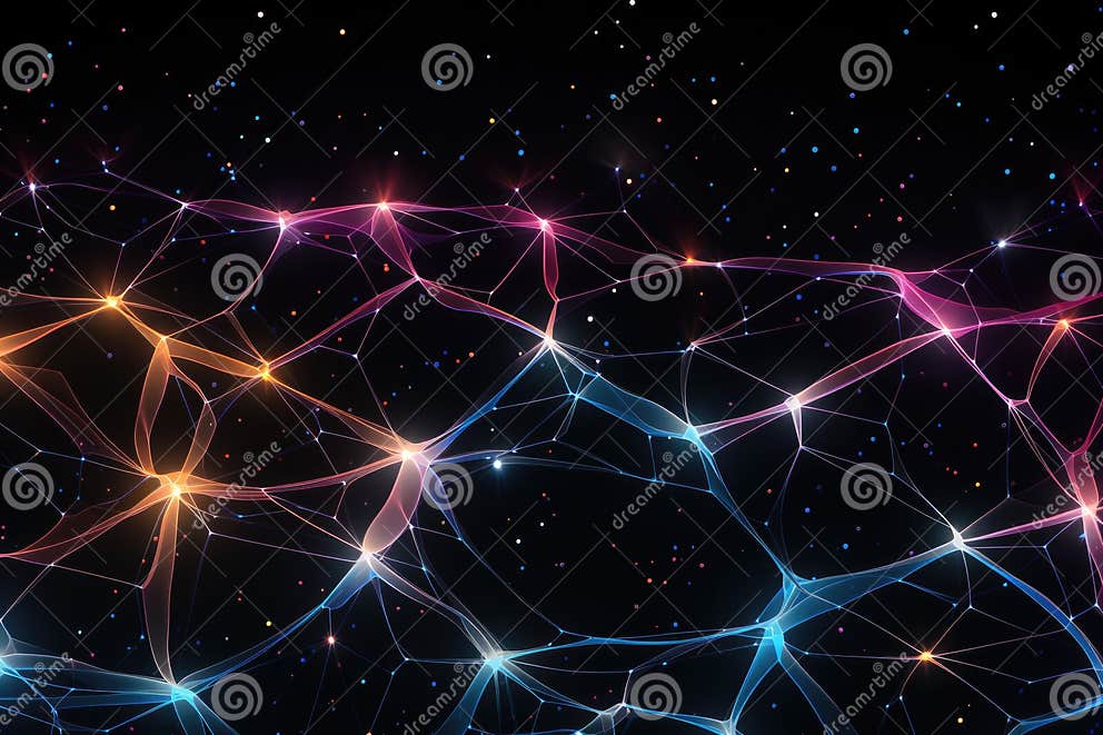Neural Networks Colourful Creative on Background, Generative AI Stock Illustration ...
