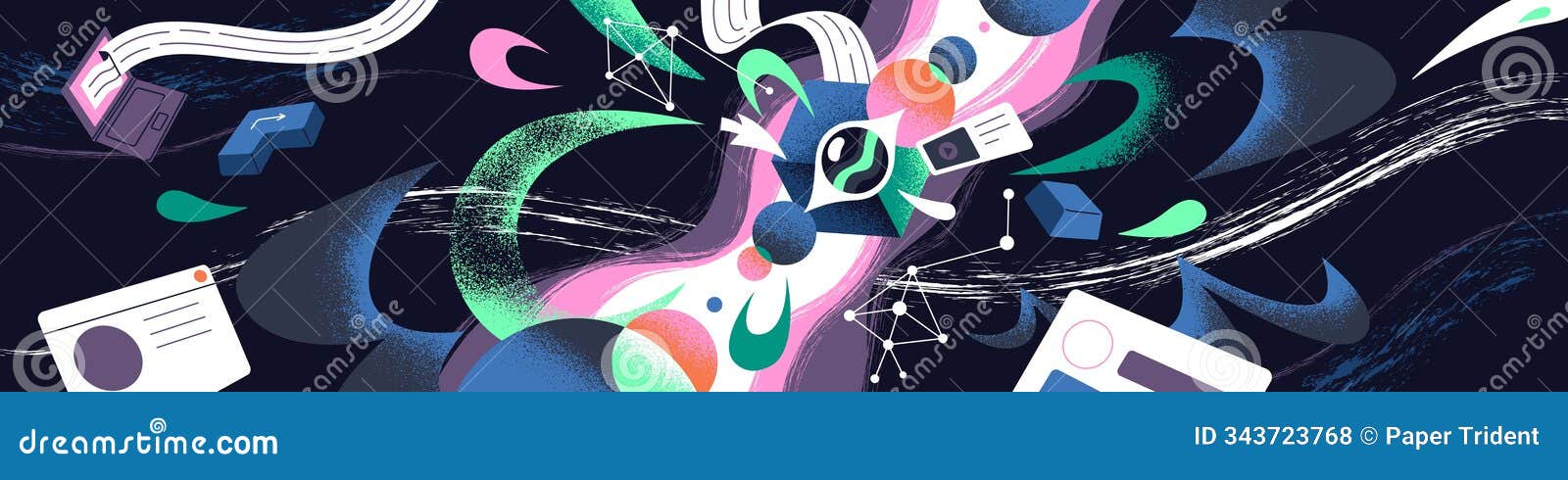 Neuron Tech Structure In Close-up View. Neural Network Shows Sensory ...