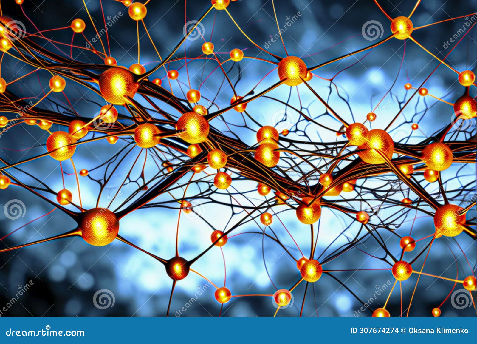 Neural Networks Connected by Threads. Concept of Brain Work, Future ...