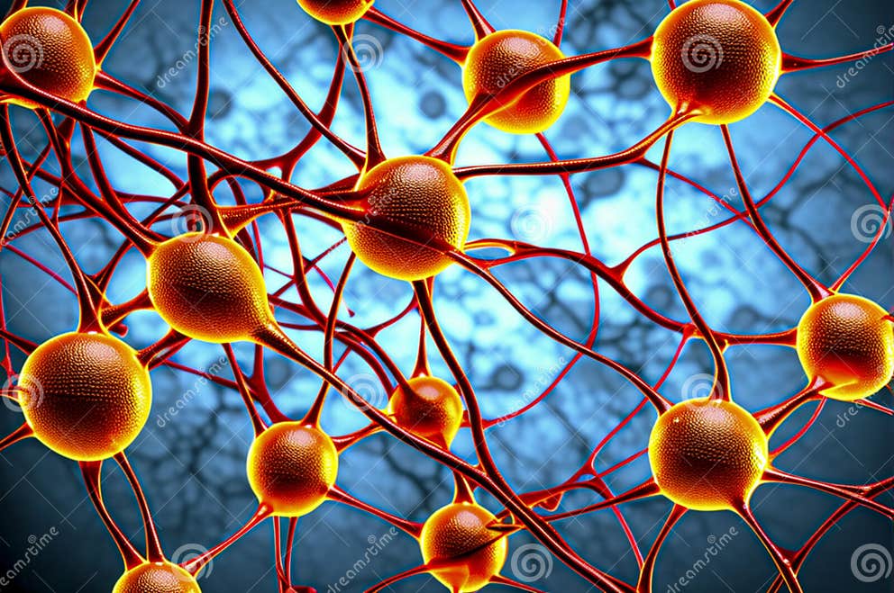 Neural Networks Connected by Threads. Concept of Brain Work, Future ...