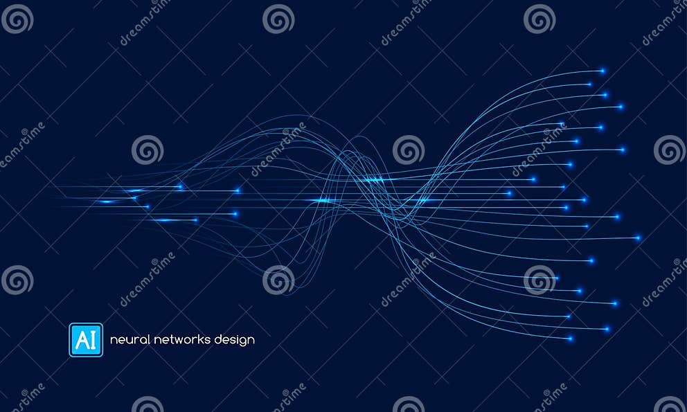 Neural Networks Design, AI Concept, Vector Template Stock Vector ...
