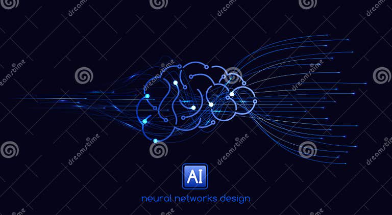 Neural Networks Design, Artificial Intelligence Concept, Vector ...