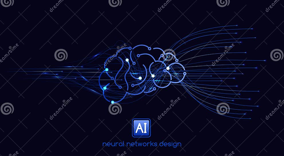 Neural Networks Design, Artificial Intelligence Concept, Vector ...
