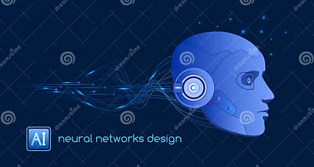 Neural Networks Design, Artificial Intelligence Concept, Vector ...