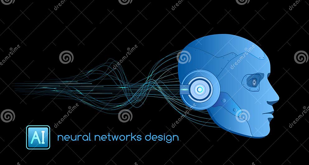 Neural Networks Design, Artificial Intelligence Concept, Vector ...