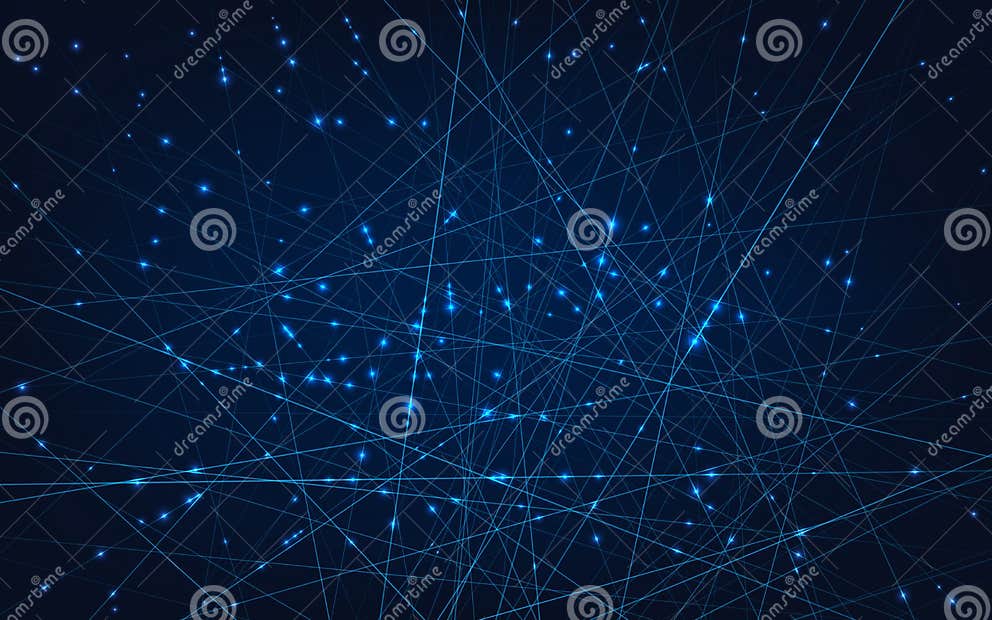 Neural Networks. Lines and Nodes Connected into Cells Computer Web. Artificial Intelligence and ...