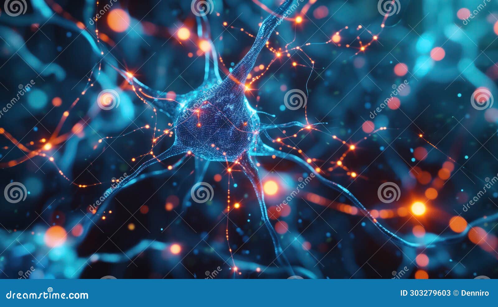 Neural Nexus: a Close-Up of Synaptic Communication Stock Illustration ...