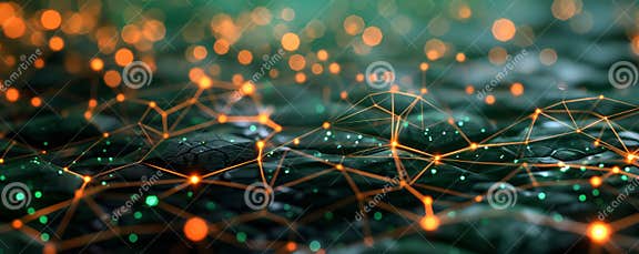 Neural Nexus: a Glowing Web of Interconnected Data Points Stock Image ...