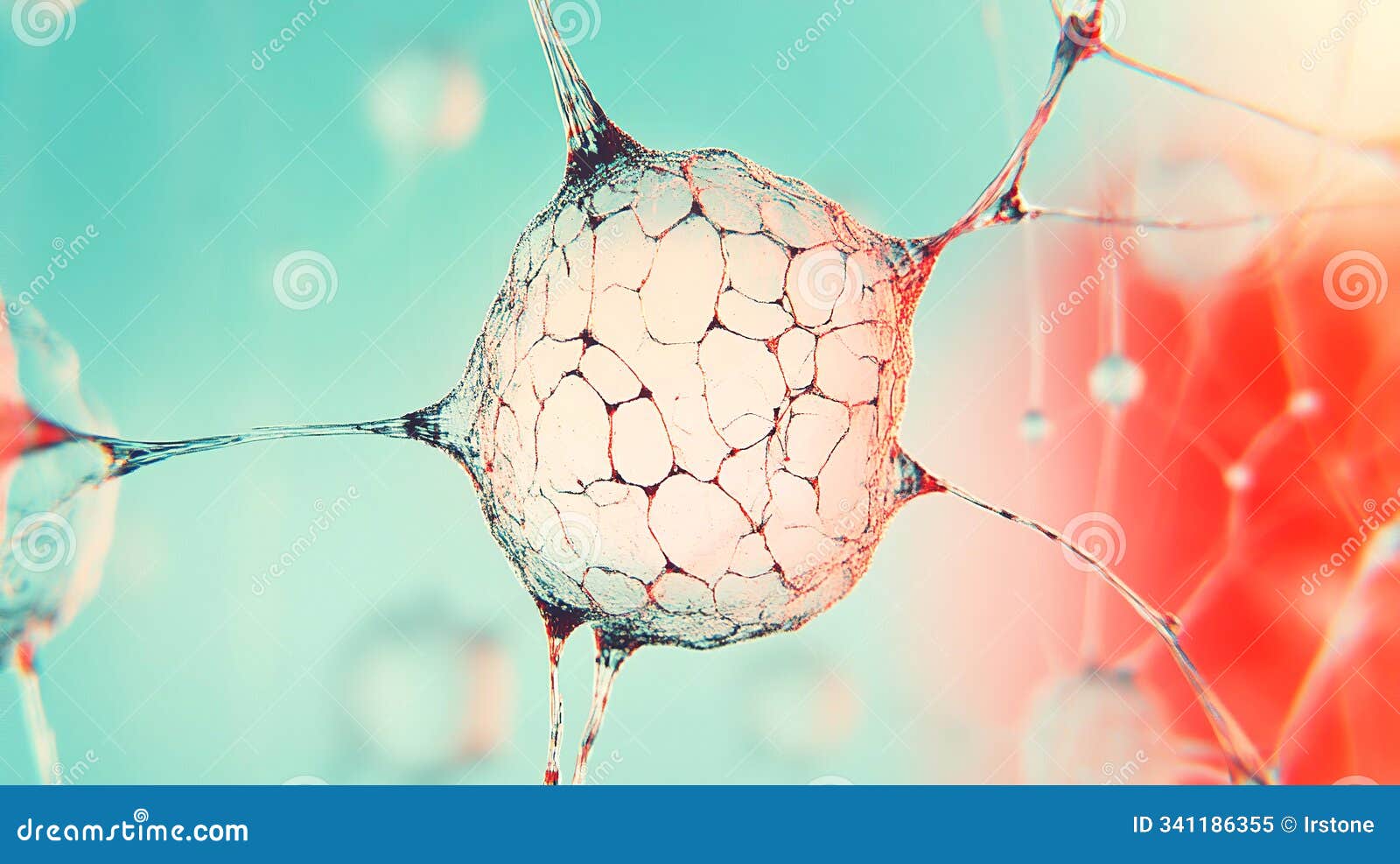 Neural Organisation Close Up View Under the Microscope. Bacteria and ...