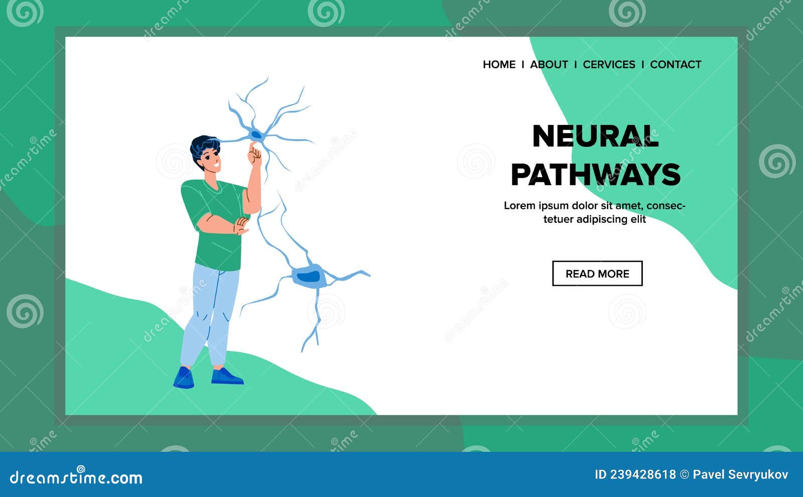 Neural pathways vector stock illustration. Illustration of autonomic ...