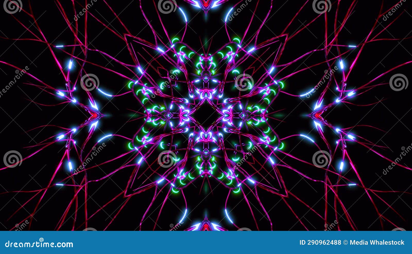 Neural Pattern with Bright Pulses. Design. Bright Mandala-style Pattern ...