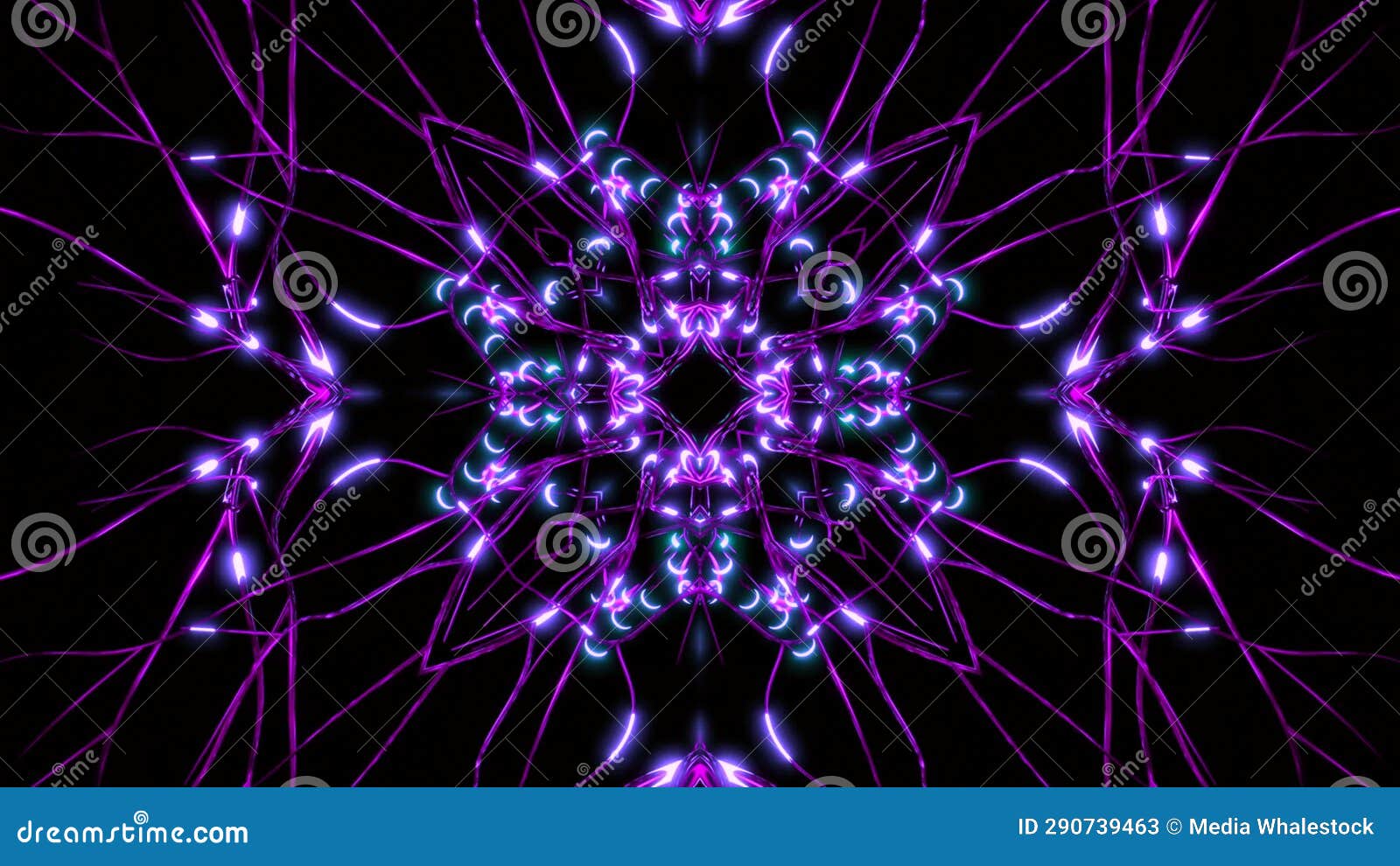 Neural Pattern with Bright Pulses. Design. Bright Mandala-style Pattern ...
