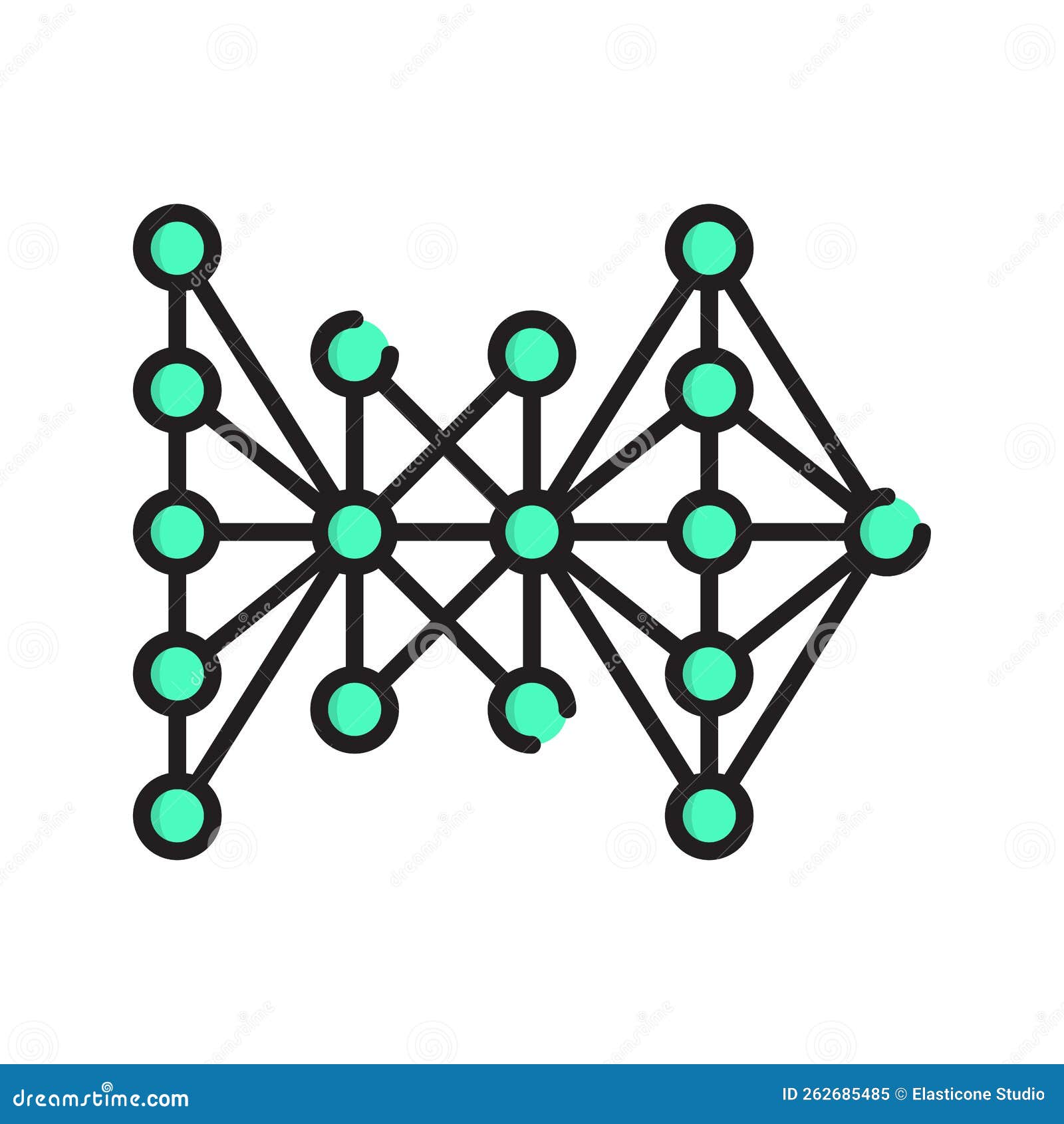 Neural Pattern Icon Vector Illustration. Flat Outline Cartoon ...