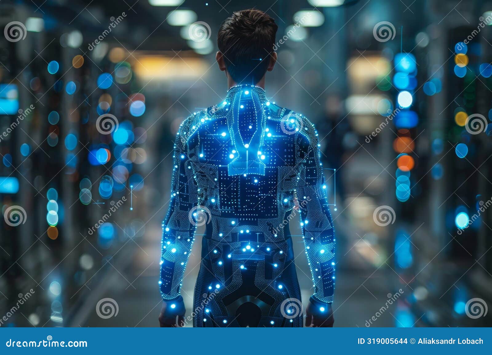 A Neural Person Visualizes Biohacking. Modern Biohacking Stock Photo ...