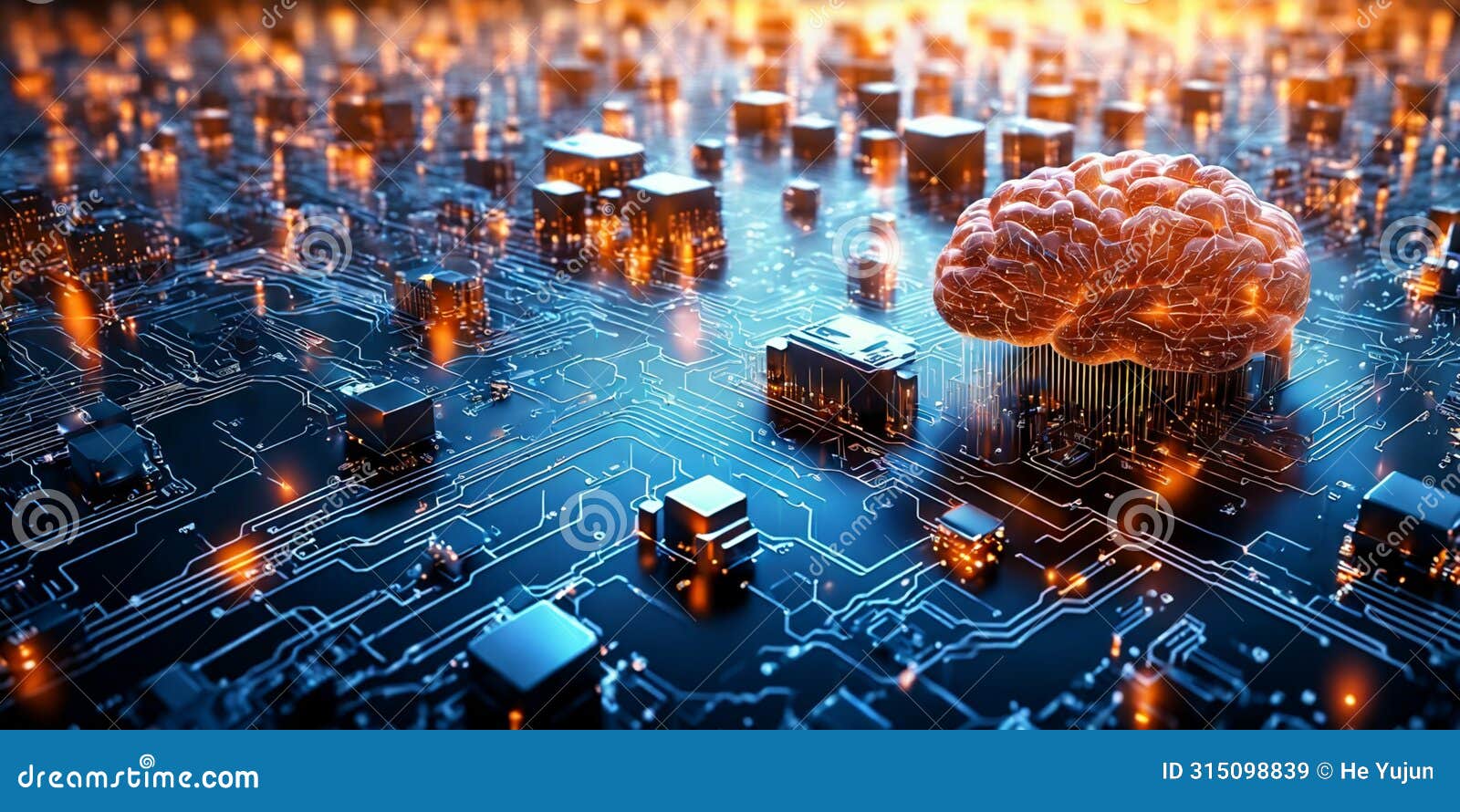 Neural Synthesis: AI As the Industry Cortex Stock Illustration ...