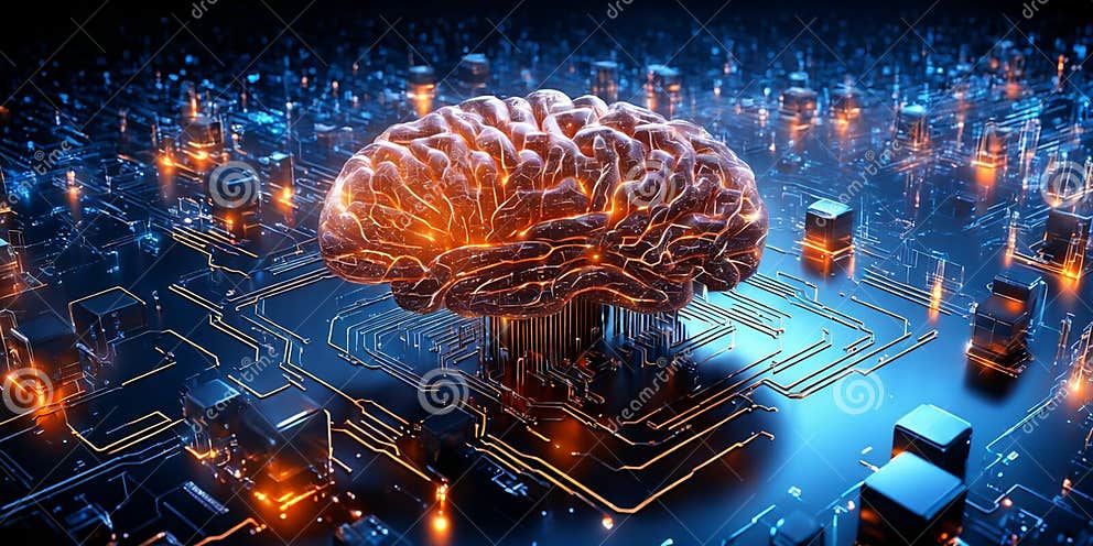 Neural Synthesis: AI As the Industry Cortex Stock Illustration ...