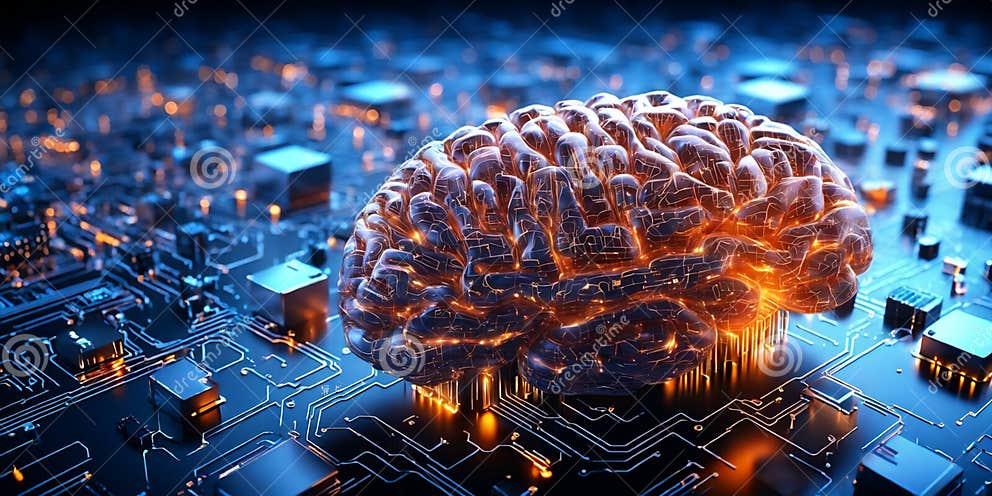Neural Synthesis: AI As the Industry Cortex Stock Illustration ...