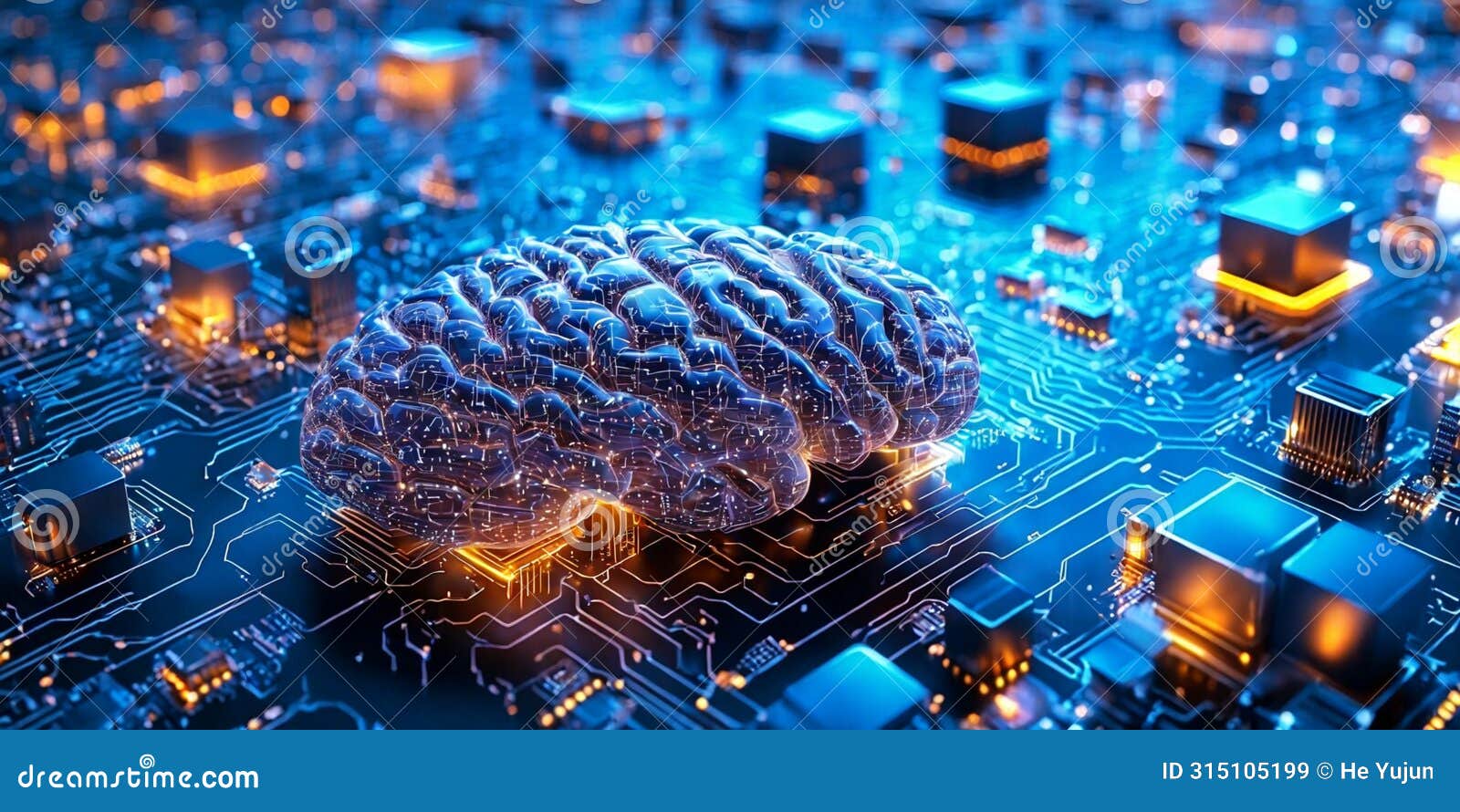 Neural Synthesis: AI As the Industry Cortex Stock Illustration ...