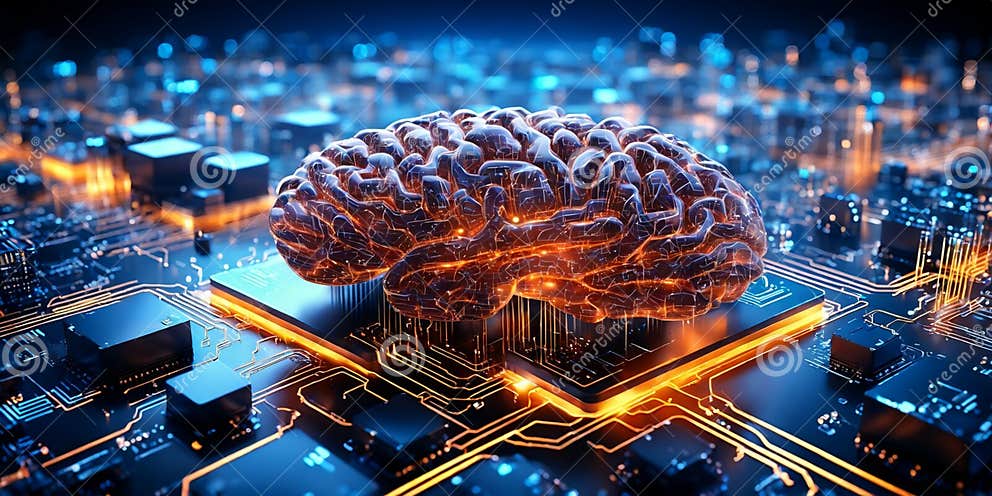 Neural Synthesis: AI As the Industry Cortex Stock Illustration ...