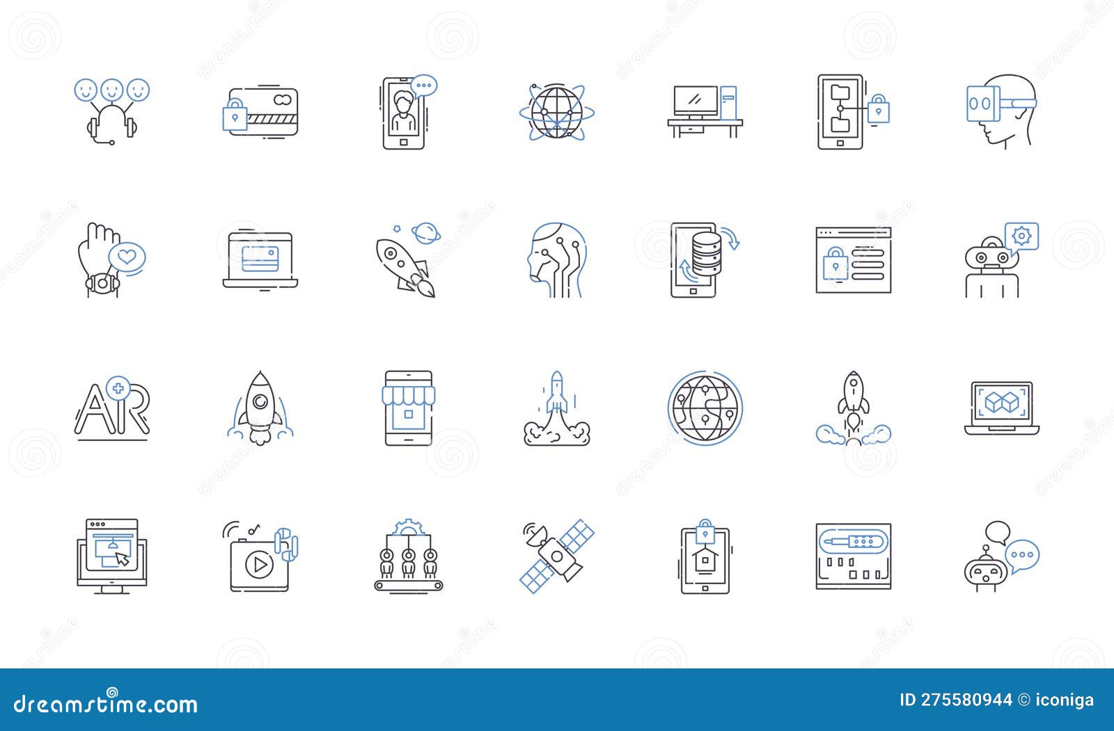 Classification Of Neurons A Set Of Line Icons In A Vector, Illustrating ... Classification Of Neurons A Set Of Line Icons In A Vector, Illustrating ...