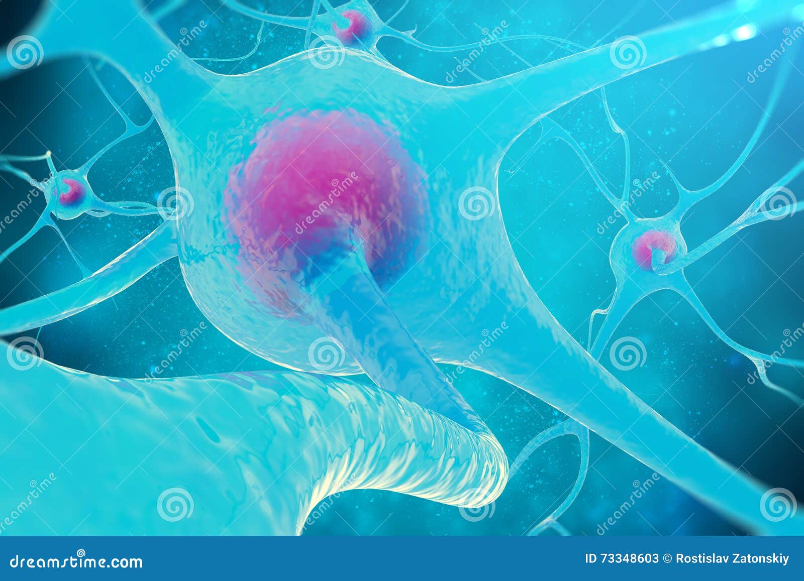 Neurales Netz, Gehirnzellen, Nervensystem Abbildung 3D Stock Abbildung ...