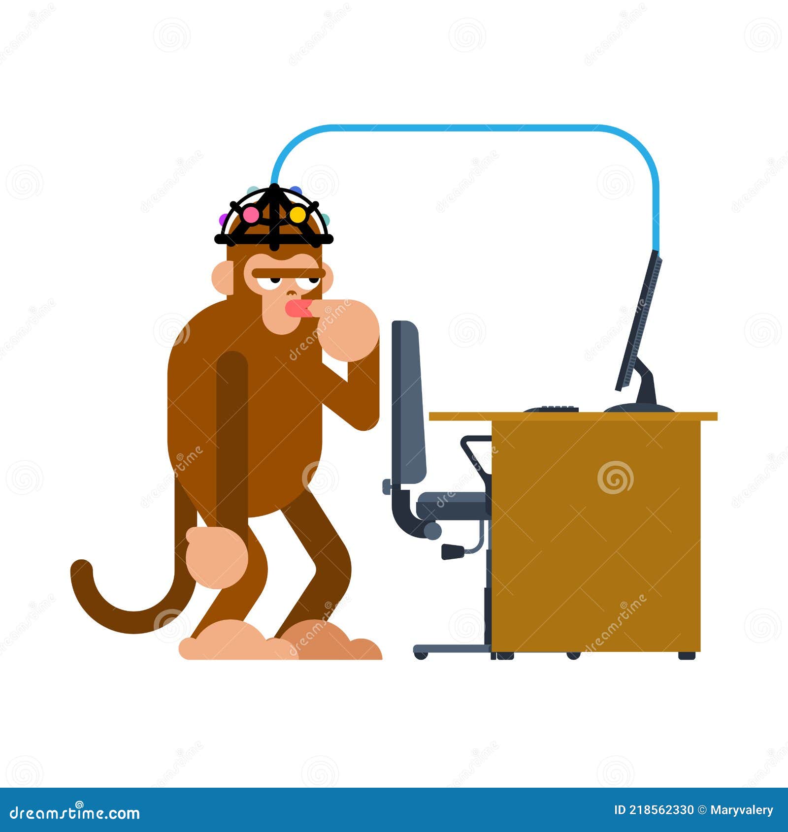 Neuralink Chip in Monkeys Brain. Artificial Intelligence Cyborg Stock ...