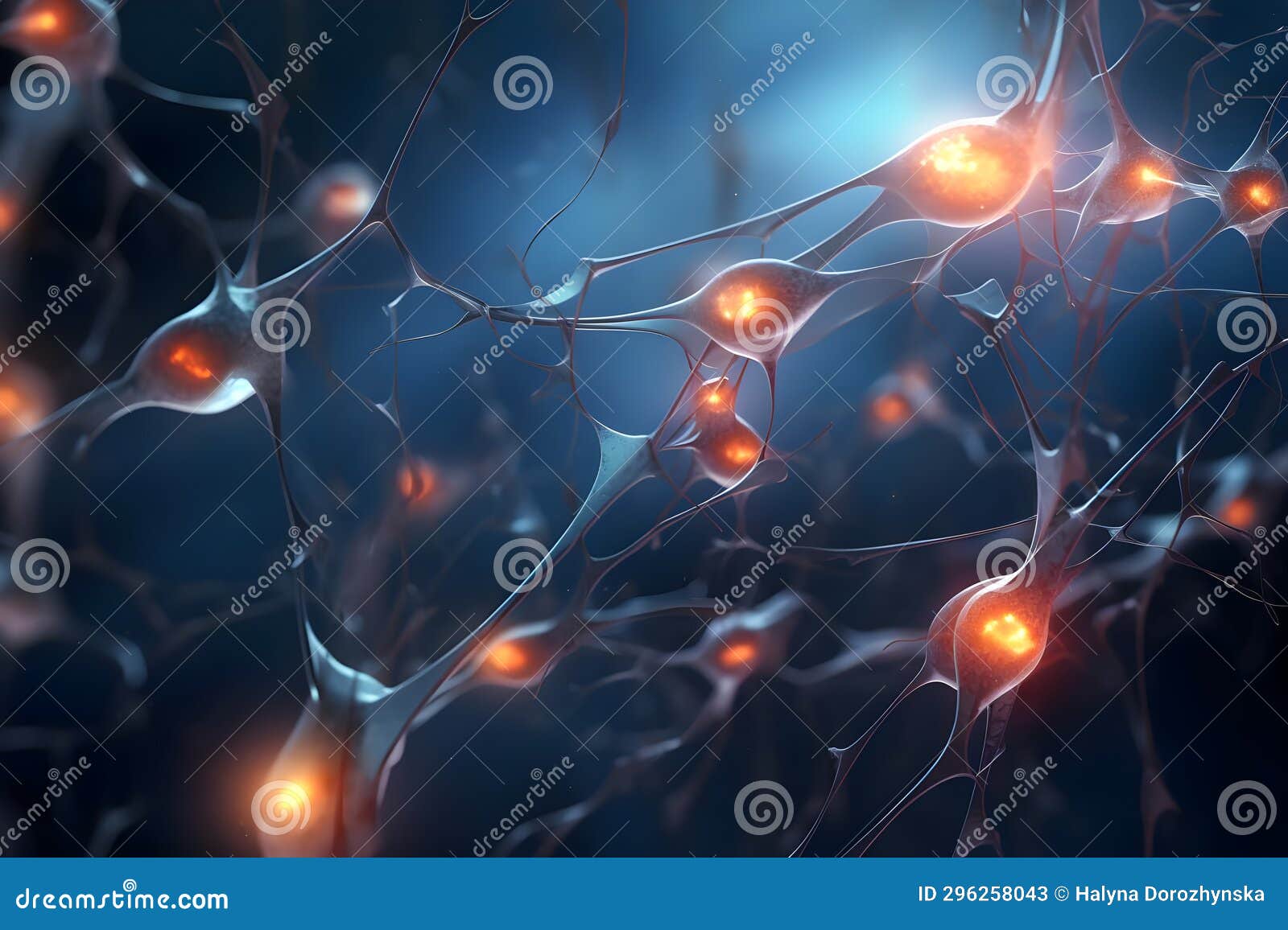 Neuro Cells Under the Microscope Stock Illustration - Illustration of ...