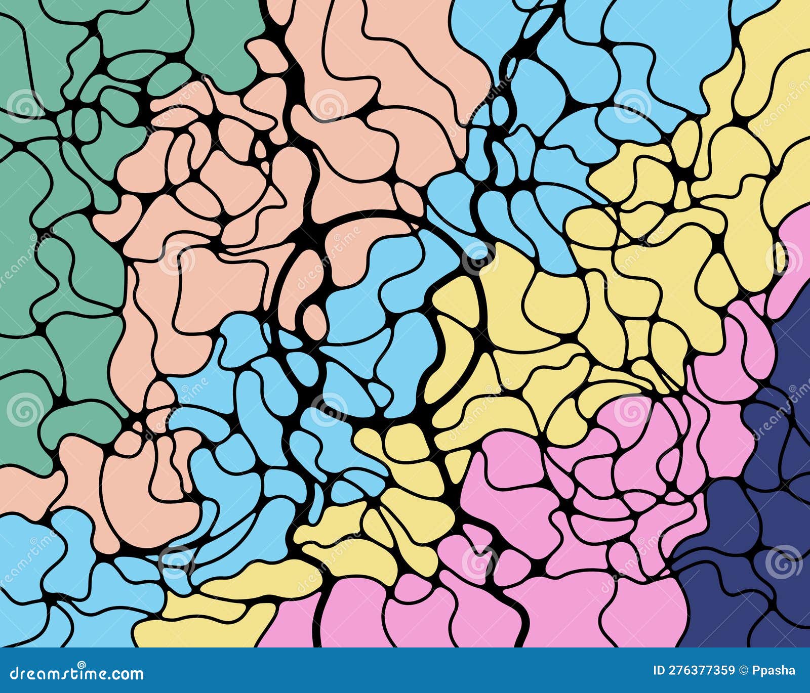 Neuro Graphics. Abstract Color Pattern with Smooth Lines and Shapes ...