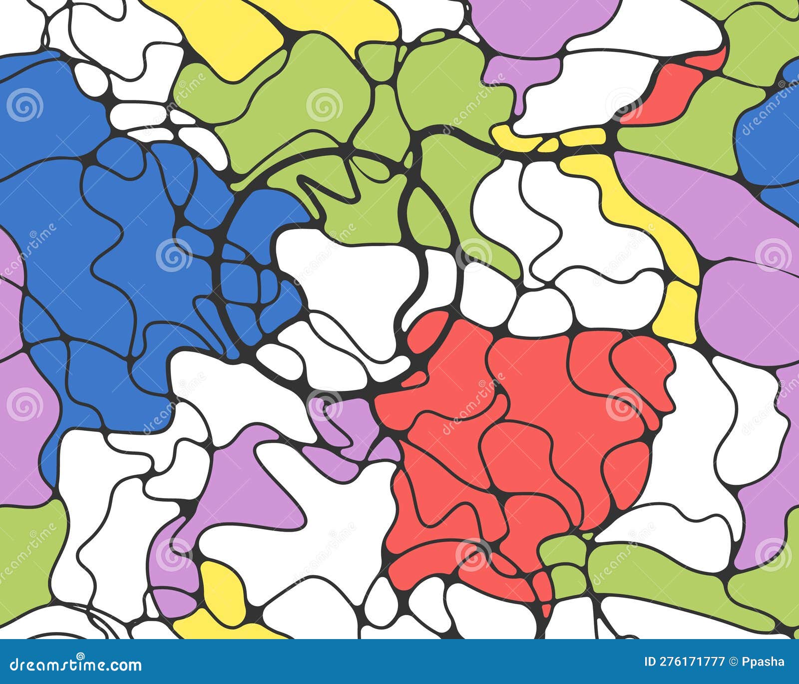 Neuro Graphics. Abstract Color Pattern with Smooth Lines and Shapes ...