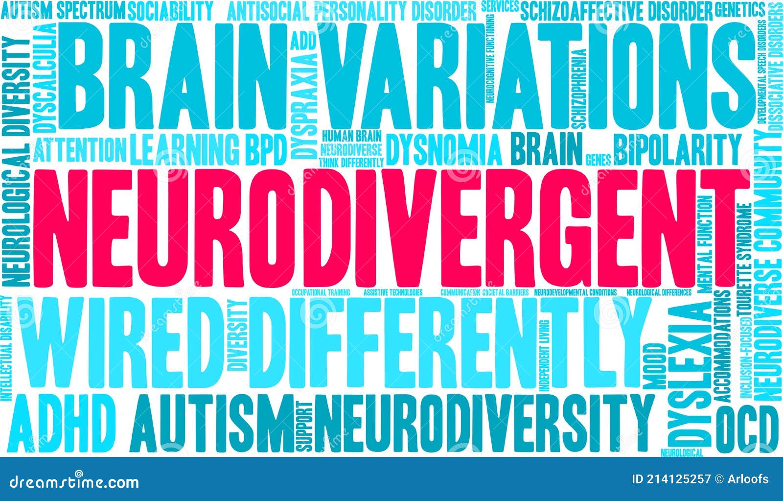 Neurodivergent Word Cloud stock vector. Illustration of autistic ...