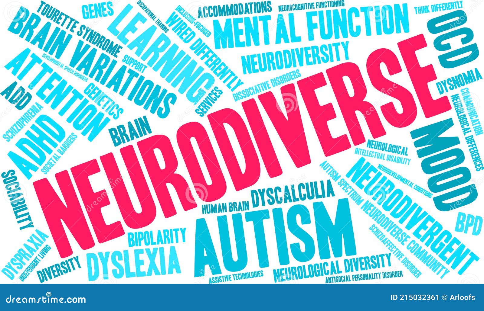 Neurodiverse Word Cloud stock vector. Illustration of autism - 215032361