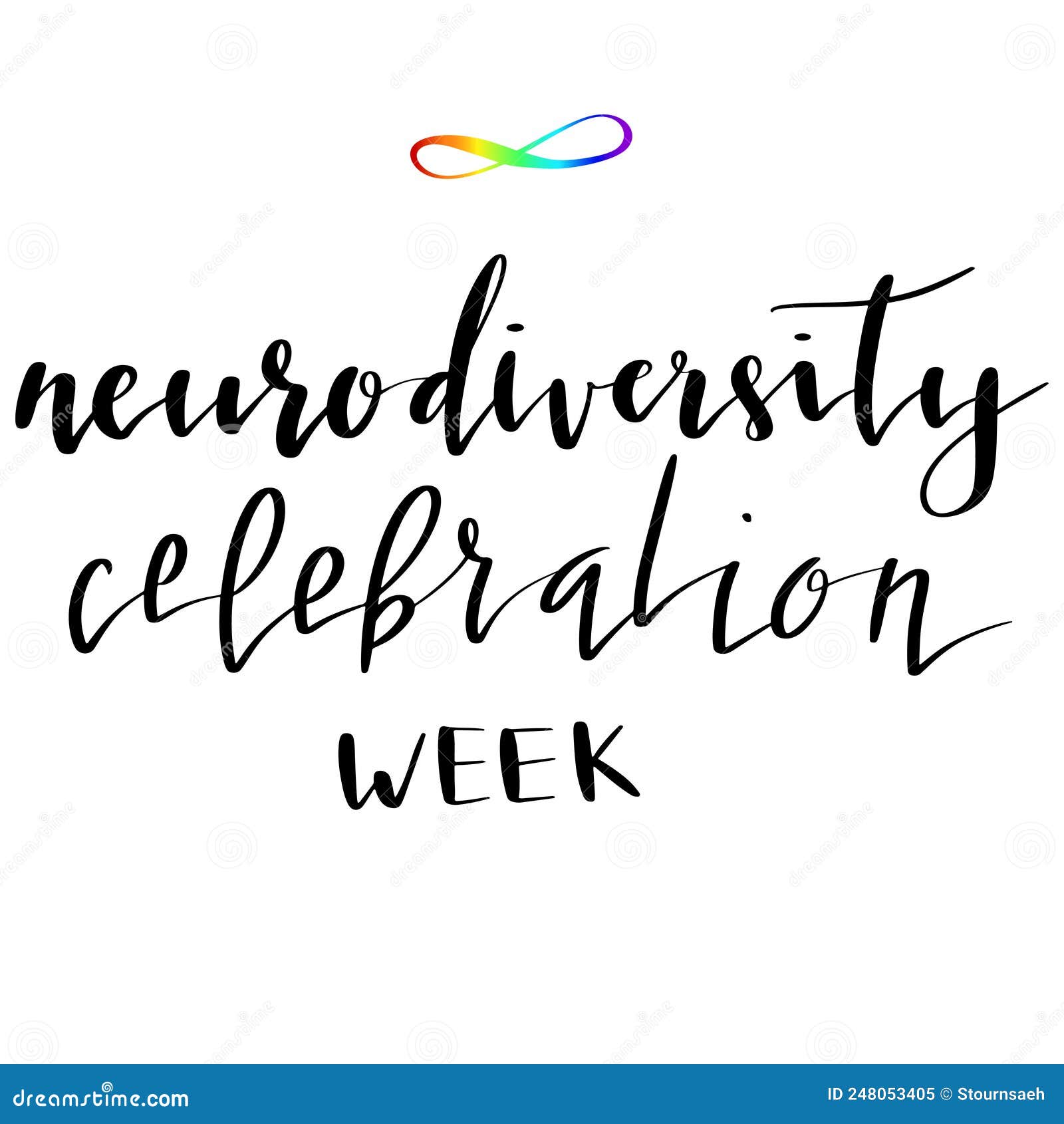 Neurodiversity Celebration Week Hand Lettering Vector Illustration ...