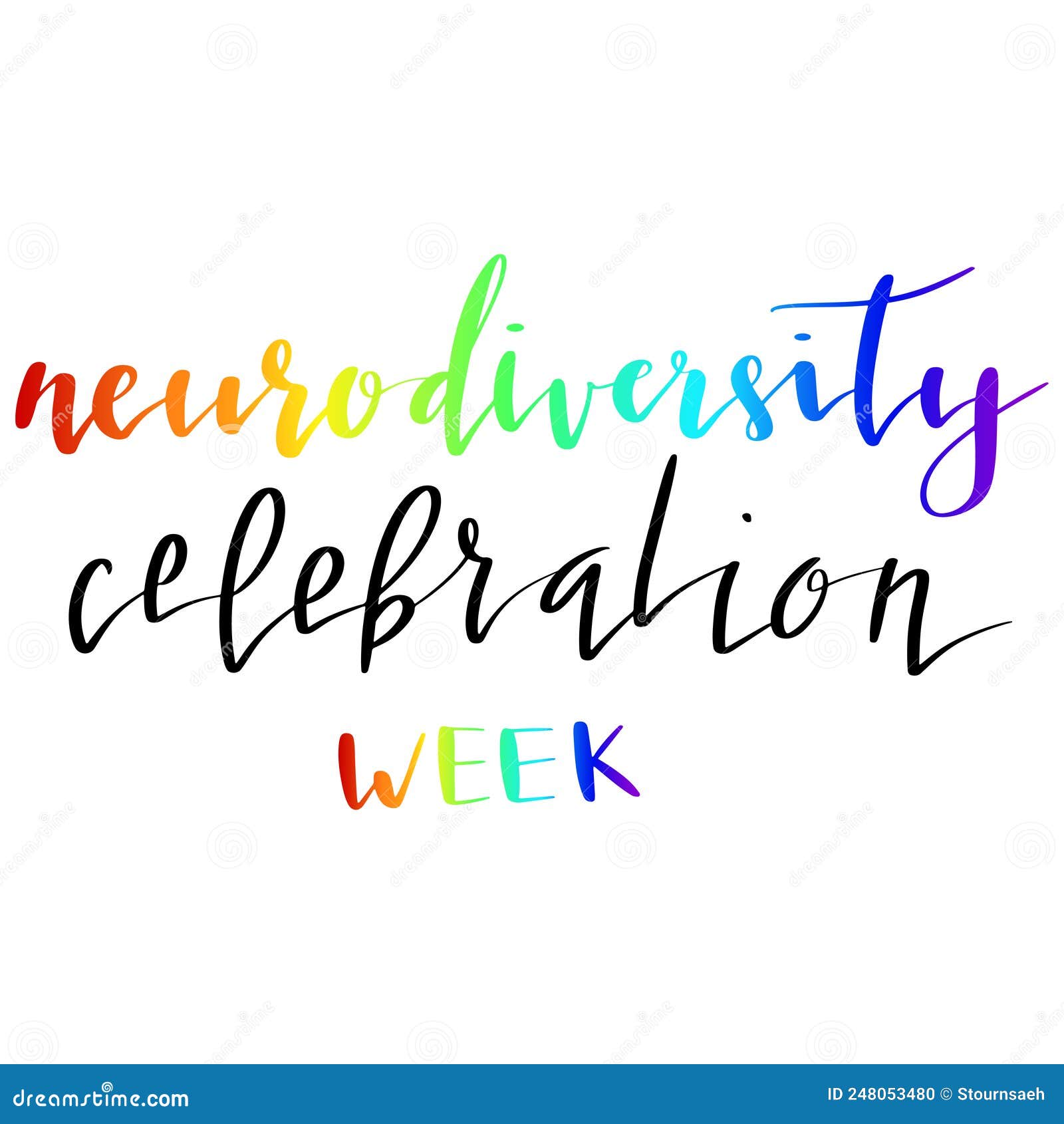 Neurodiversity Celebration Week Hand Lettering Vector Illustration ...