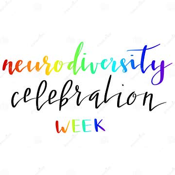 Neurodiversity Celebration Week Hand Lettering Vector Illustration ...
