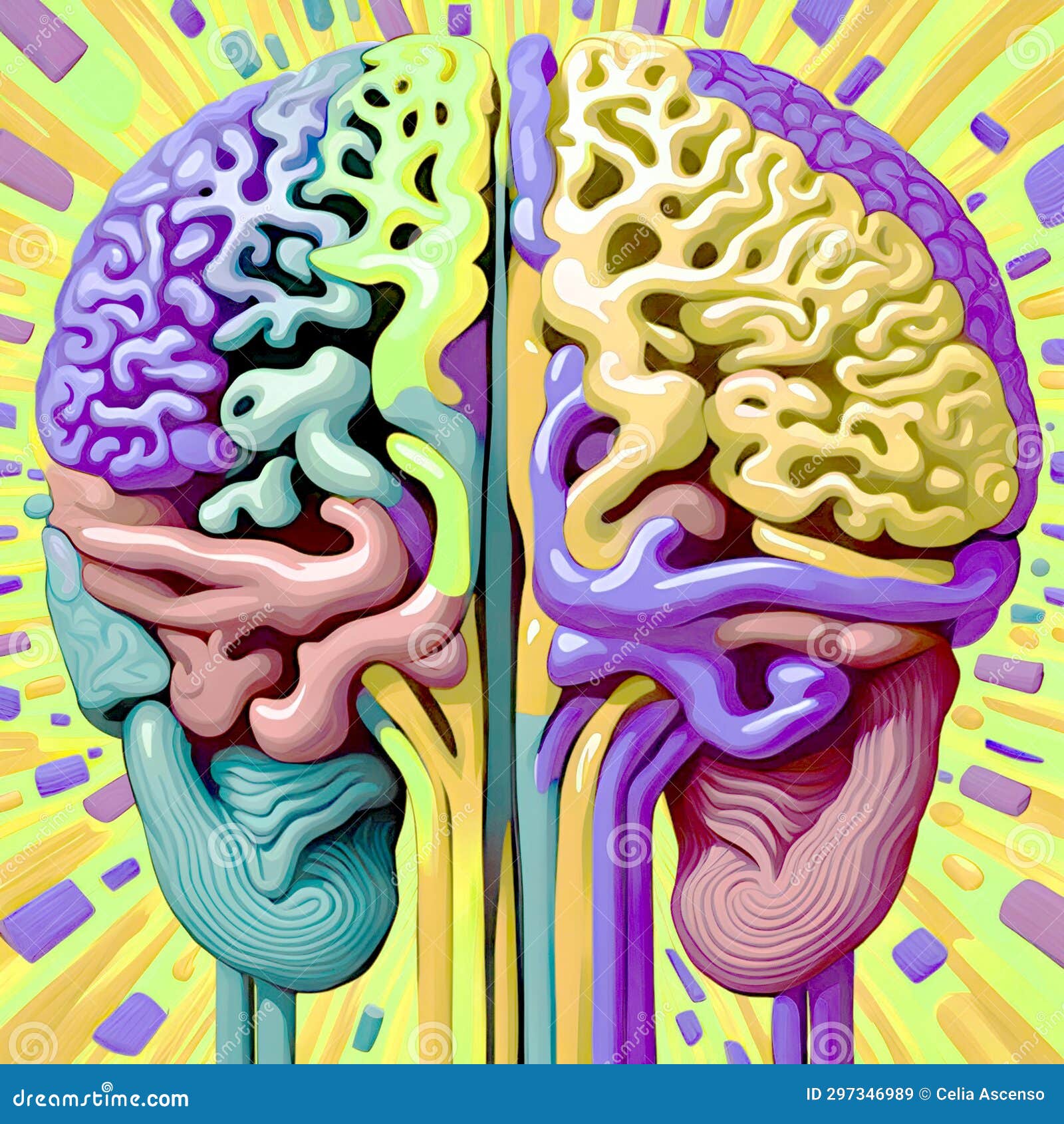 Neurodiversity human brain stock illustration. Illustration of ...