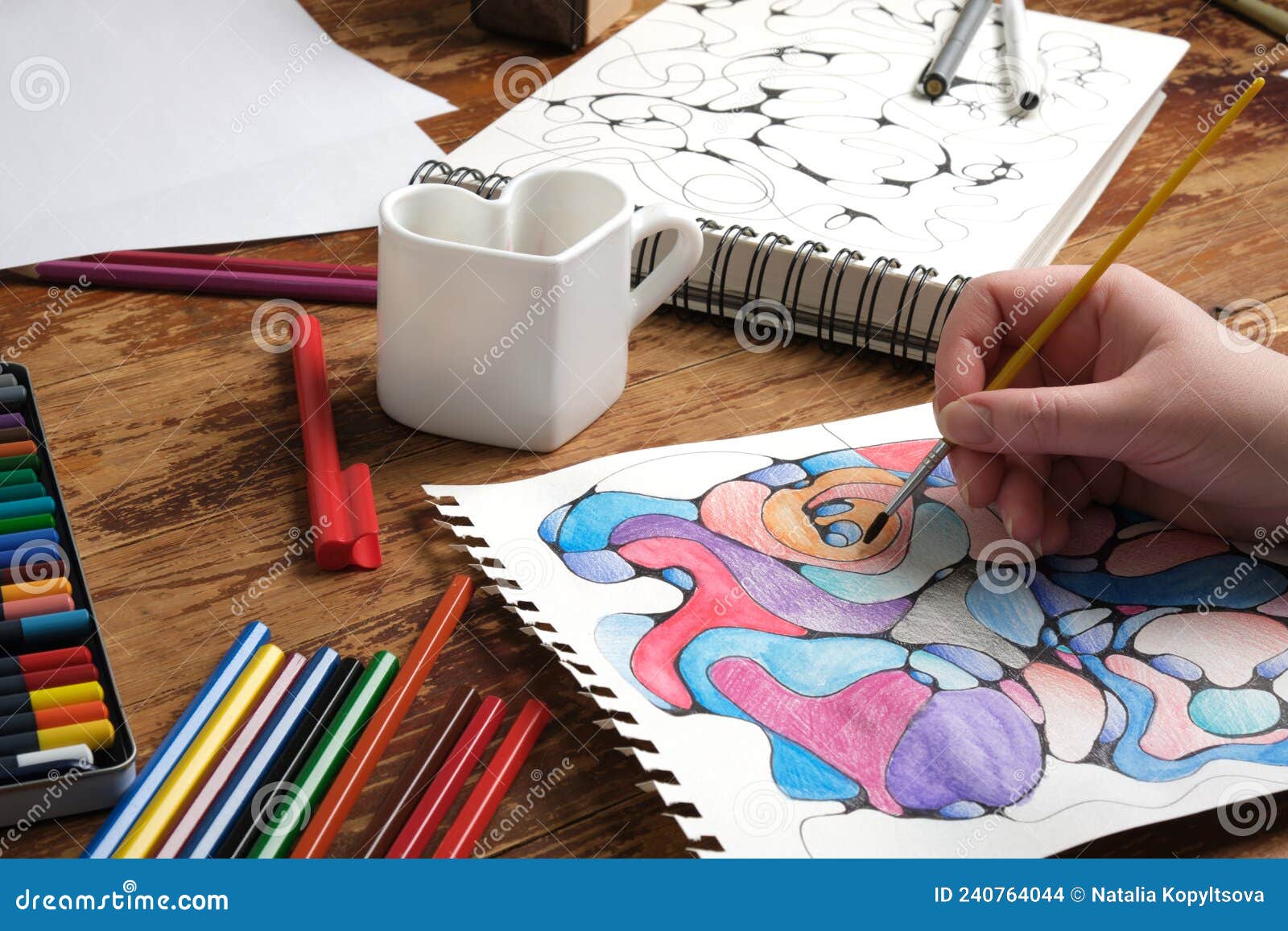 Neurographics Concept, Drawing Helps To Know Oneself, Psychological ...