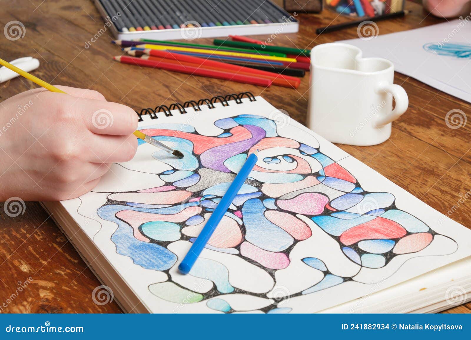 Neurographics Concept, Drawing Helps To Know Oneself, Psychological ...