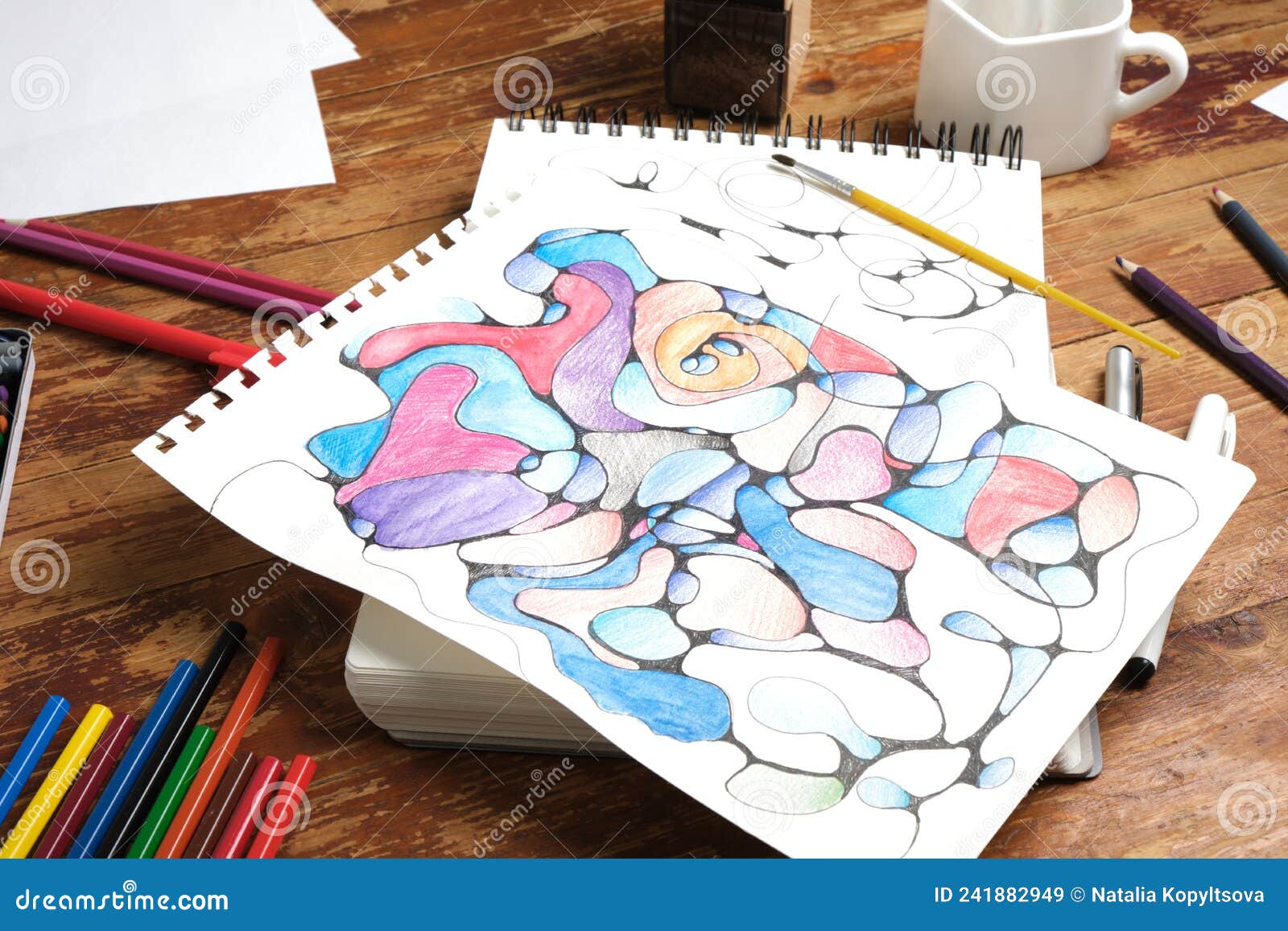 Neurographics Concept, Drawing Helps To Know Oneself, Psychological ...