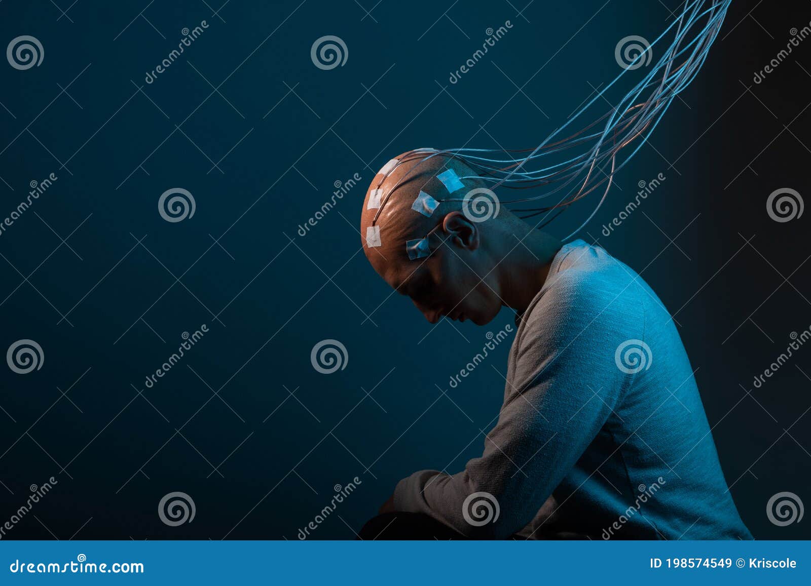 Neurointerface, Brain - Computer Communication. Cyberpunk Concept Stock ...