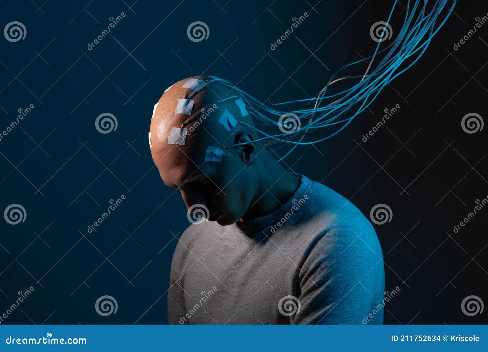 Neurointerface, Brain - Computer Communication. Cyberpunk Concept Stock ...