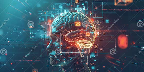 Neurological Data Stream Visualization Stock Photo - Image of ...