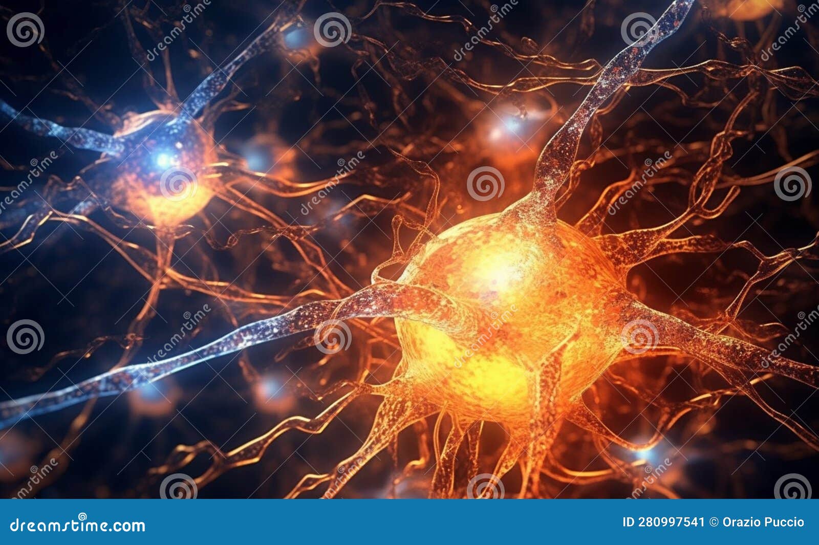Neurological Medicine - New Neuron In The Brain. Royalty-Free Stock ...