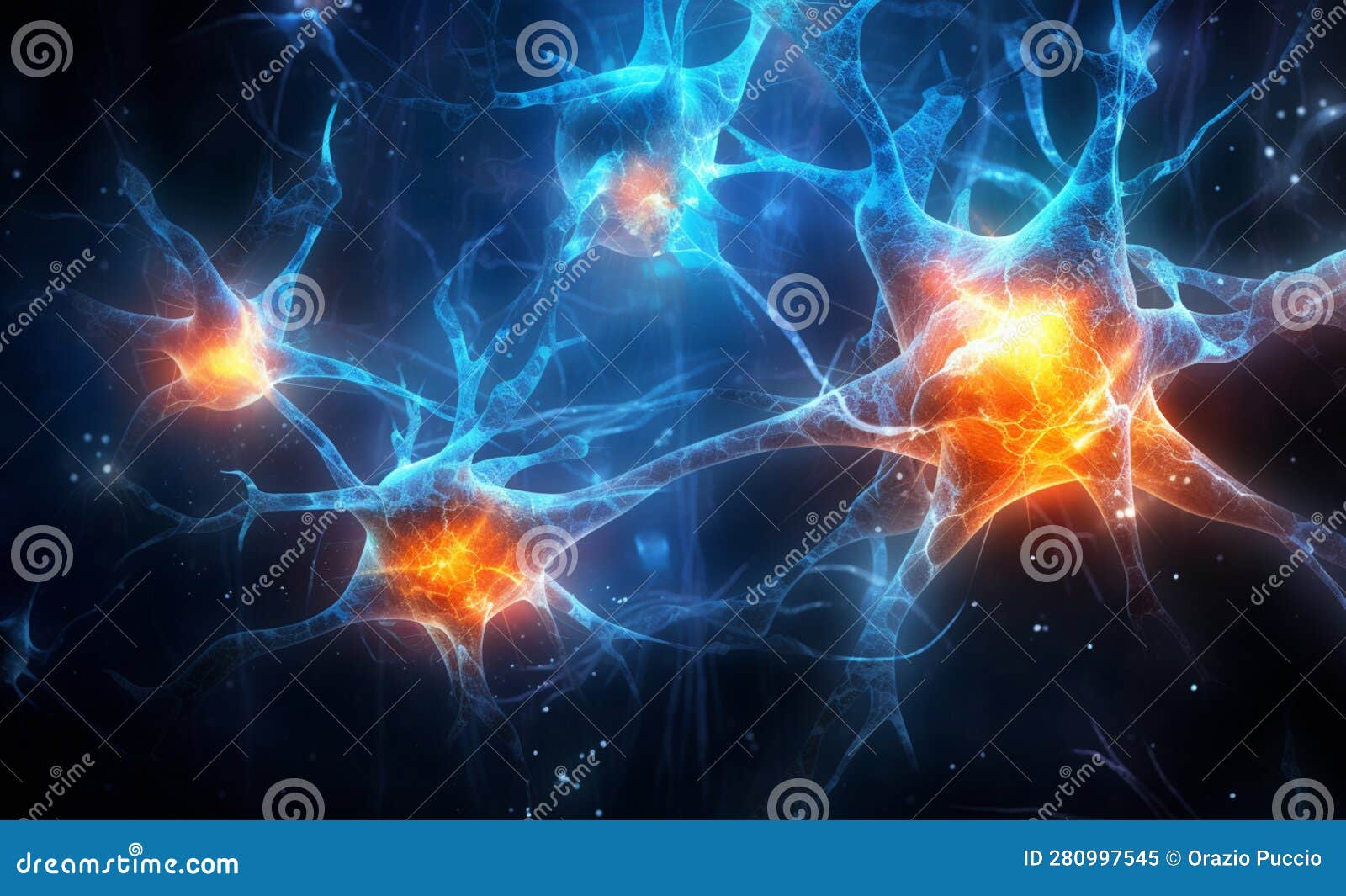 Neurological Medicine - New Neuron in the Brain. Stock Illustration ...
