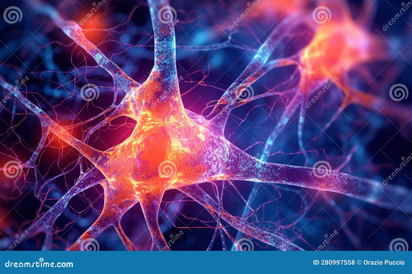 Neurological Medicine - New Neuron in the Brain. Stock Illustration ...