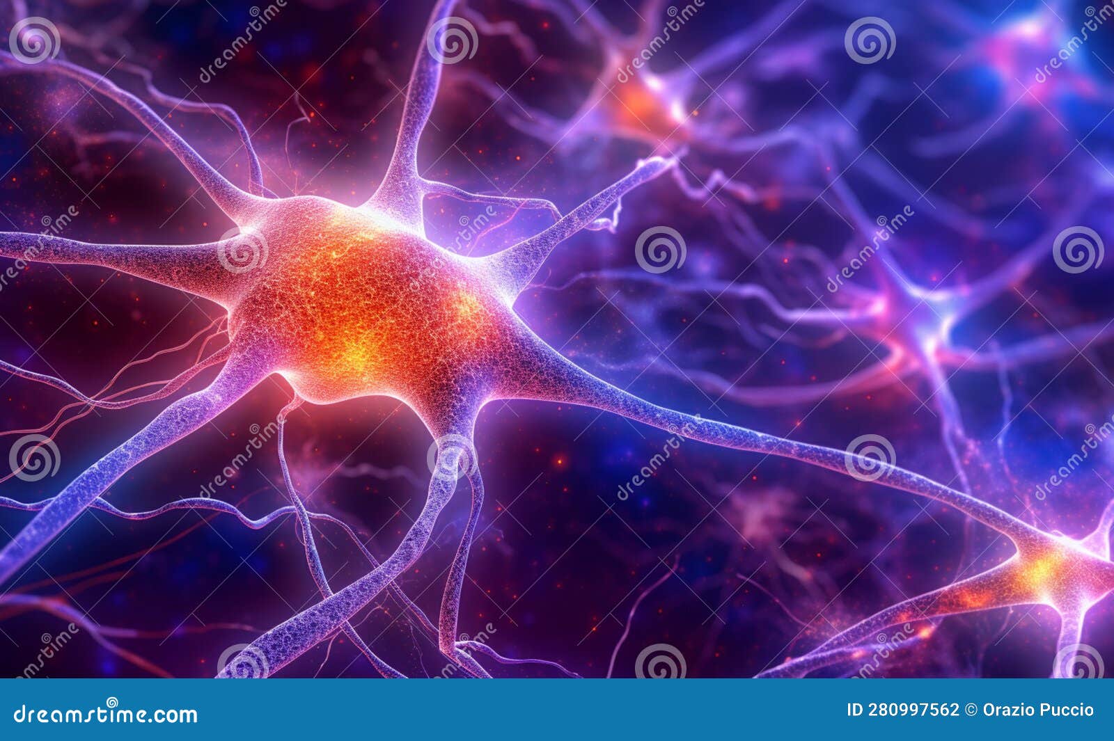 Neurological Medicine - New Neuron in the Brain. Stock Illustration ...