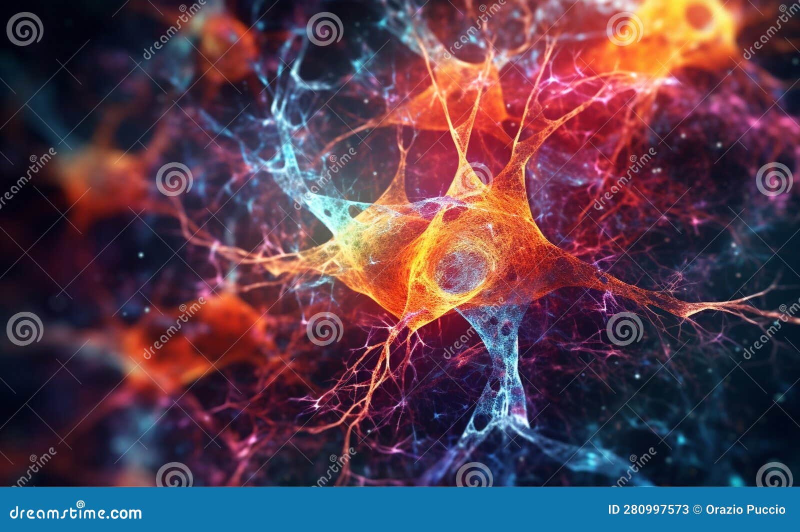 Neurological Medicine - New Neuron in the Brain. Stock Illustration ...