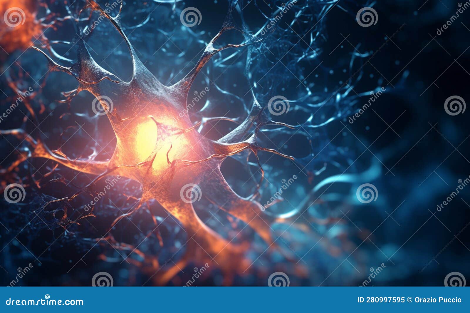 Neurological Medicine - New Neuron in the Brain. Stock Illustration ...
